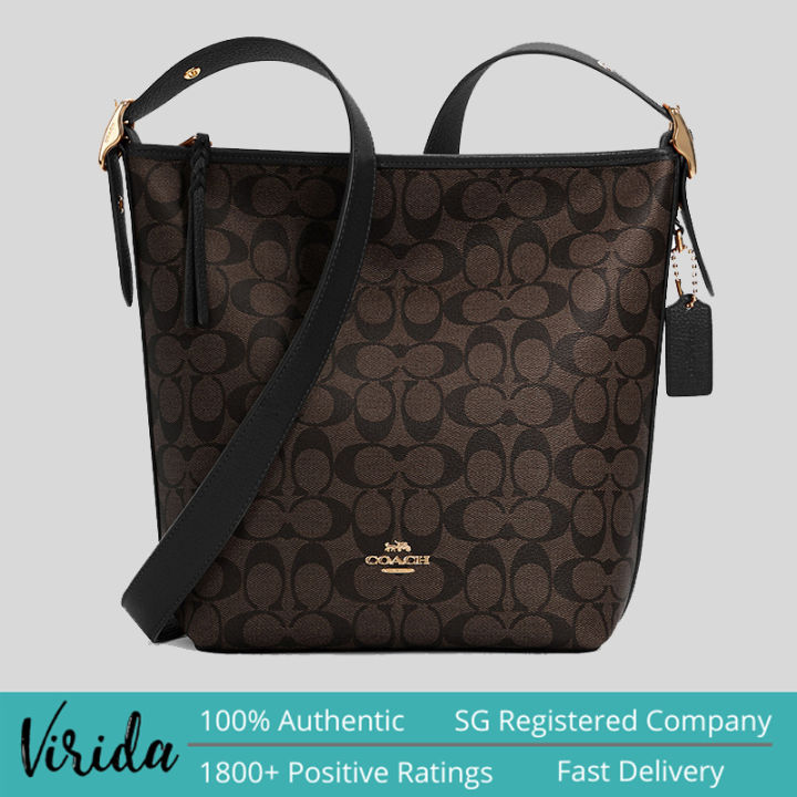 Coach Val Duffle In Signature Canvas C2819 Brown Black | Lazada Singapore