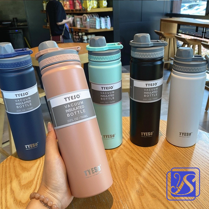 750ML Tyeso with Handle Vacuum Insulated Tumbler Stainless Steel Sports Bottle | Lazada PH