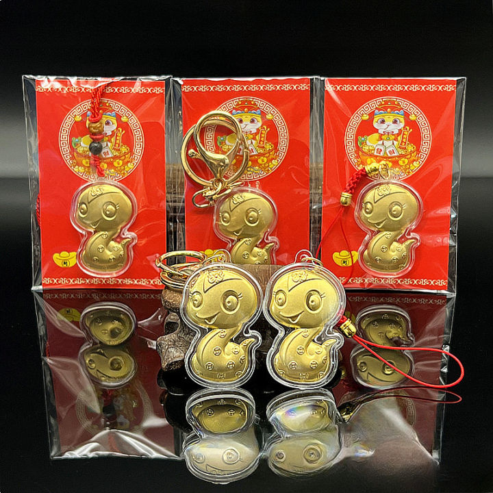 FG 2025ตรุษจีนจีนจี้รูปงูทองสายคล้องโทรศัพท์พวงกุญแจโชคดีของขวัญเทศกาล ...