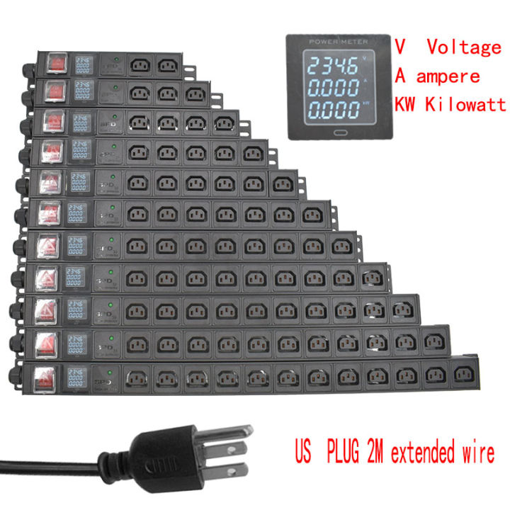 Pdu Power Distribution Unit 2 20 Iec C13 Output Spd Power Strip Ammeter Led Display Switch