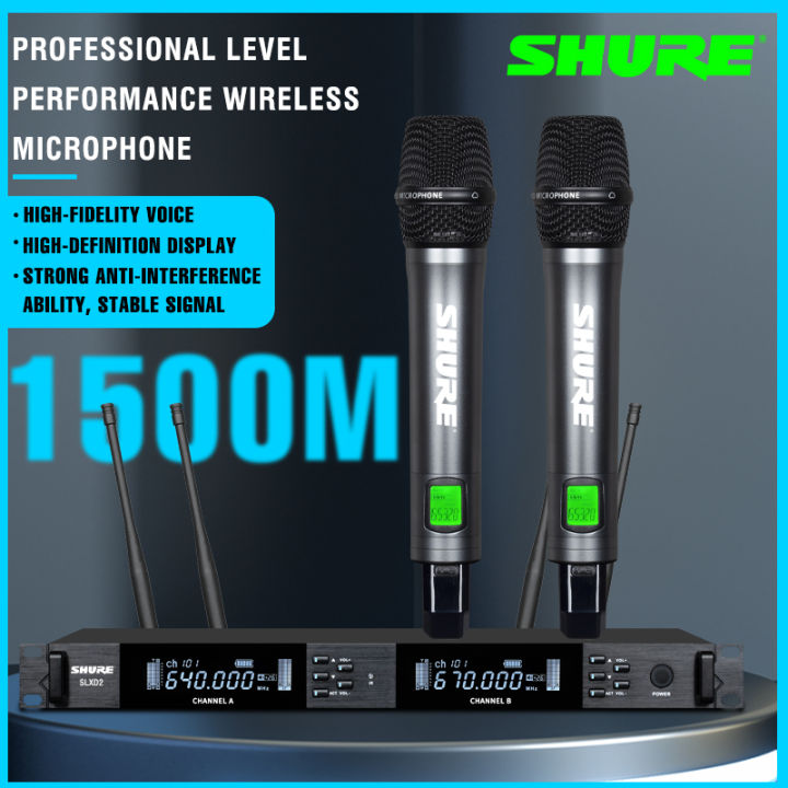 Wireless Microphone for One Drag Two Performance Wedding Home Singing ...