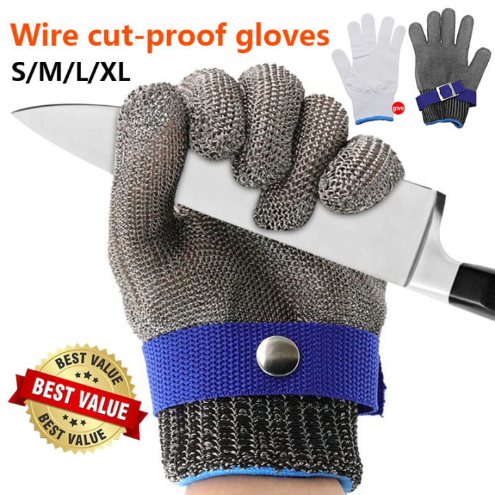 Gloves Safety Cut Proof Stab Resistant Glove Stainless Steel Metal Mesh Butcher Gloves | Lazada PH