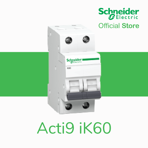 Schneider Electric- Acti9 K60H 2Pole 6A- 63A C 10kA 400V MCB (Miniature Circuit Breaker ...