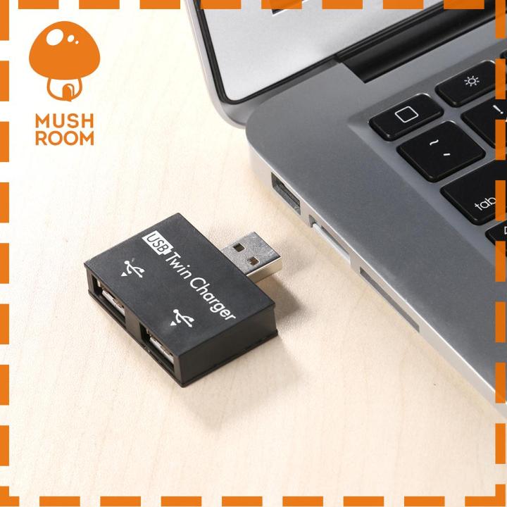 USB2.0 Male to Twin Charger Dual 2 Port USB Splitter Hub Adapter ...