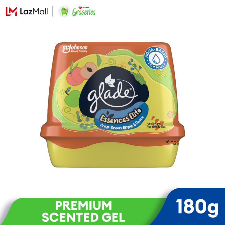 Glade Essences Elite Crisp Green Apple & Peach Scented Gel 180g | Lazada