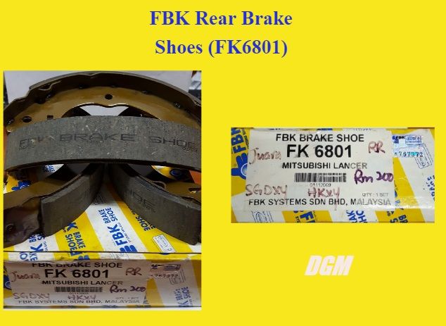 FBK Rear Brake Shoes (FK6801) for Proton Juara, Mitsubishi Lancer | Lazada
