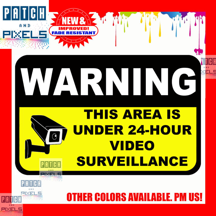 CCTV Warning Security Camera Sticker PVC Metal Sheet Sign/Poster ...