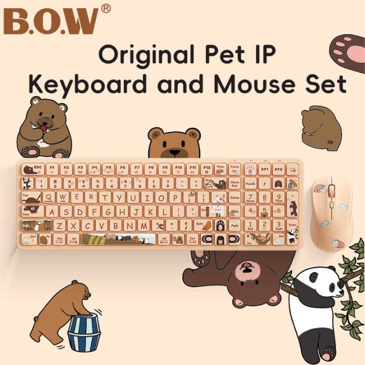 BOW MK392 Wireless Bluetooth Rechargeable Cute Dual-mode Wireless ...