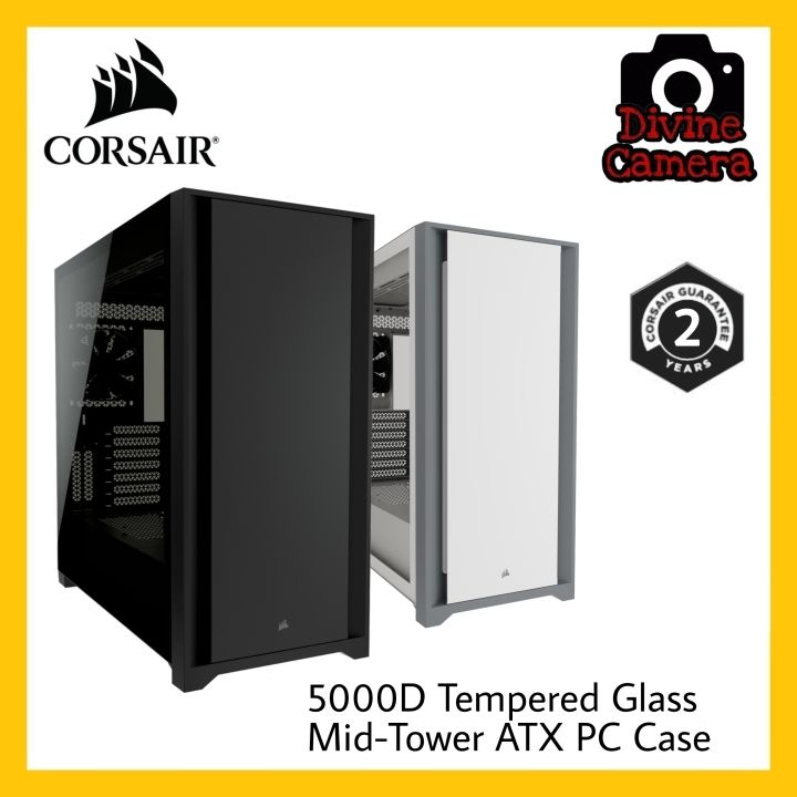Corsair 5000D Tempered Glass Mid-Tower ATX PC Case — Black / White | Lazada
