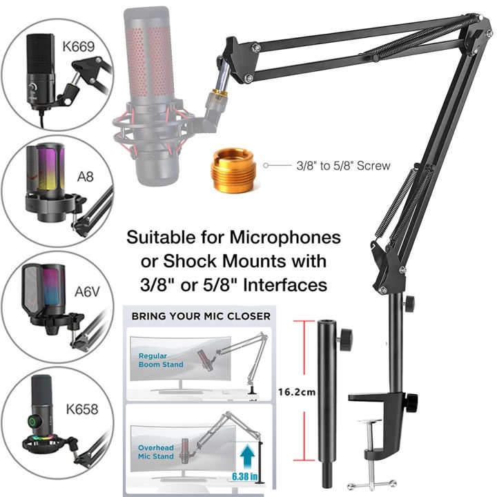 Elevated Cantilever Bracket Mic Boom Arm Desk Microphone Stand with ...