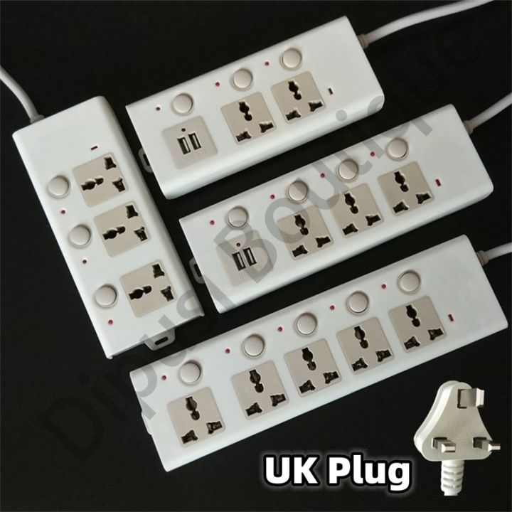 2 Way 3/4/5 Gang Extension Power Multiplug Socket 1.8 Meter Cable Cord ...