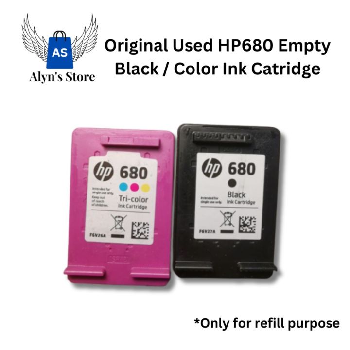 Original Used HP680 Empty Black / Tri-Color Ink Catridge For Refill ...