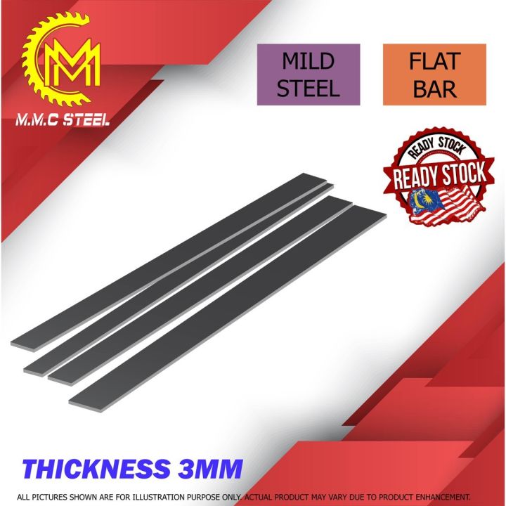 MILD STEEL FLAT BAR 扁铁 BESI Solid Metal Tube ( THICKNESS : 2.8MM ...