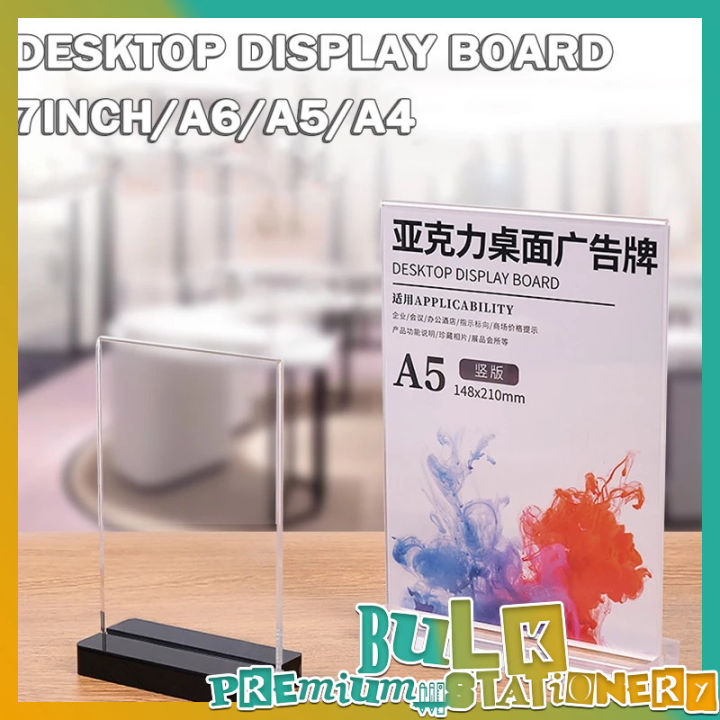 A6 A5 A4 Acrylic Menu Display Stand Double Side Clear Desk Display T ...