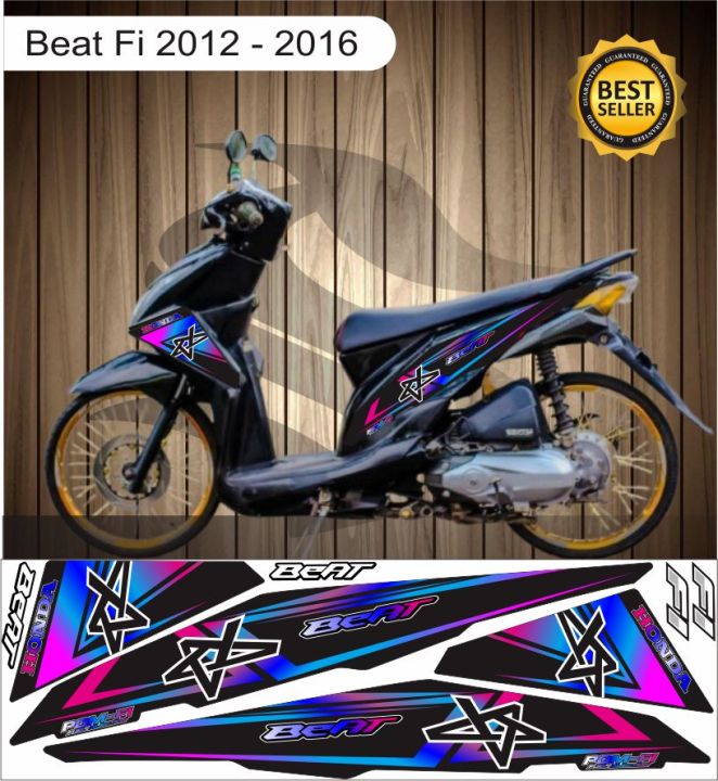 STIKER MOTOR HONDA BEAT PGM- FI 2012 2-13 2014 STRIPING LIS MATIC ...