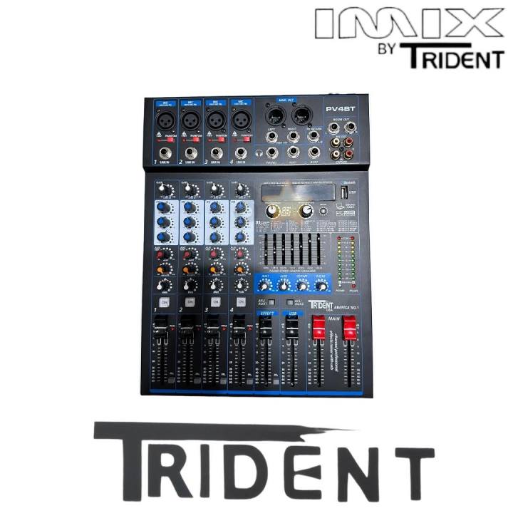 Trident PV-4BT 4channel passive mixer with built-in sound card 99DSP ...
