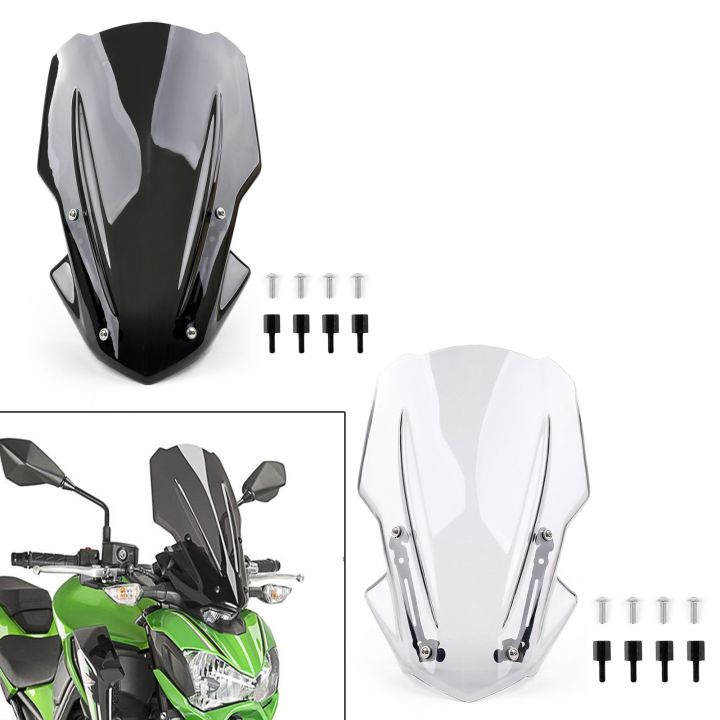 Areyourshop Windscreen Windshield Screen with Bracket For Kawasaki Z900 ...