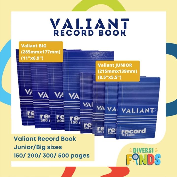 1 pc Valiant Record Book Junior / Big Size - 150pgs 200pgs 300pgs ...