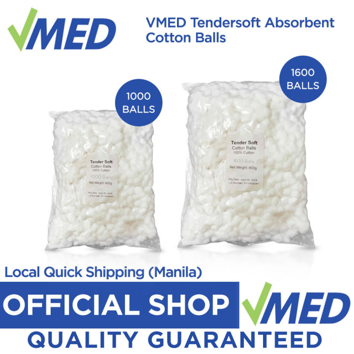 VMED Tender Soft Cotton Balls 1000/1200/1600 Balls | Lazada PH