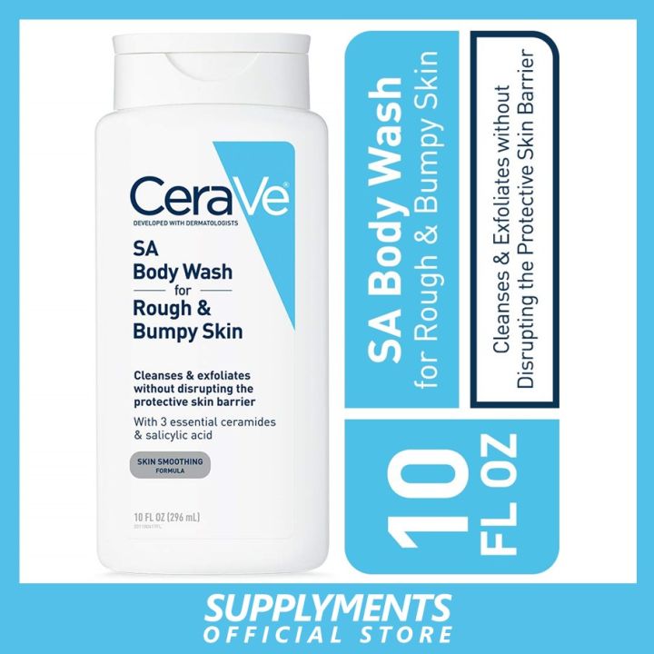 CeraVe SA Body Wash for Rough and Bumpy Skin with Salicylic Acid ...