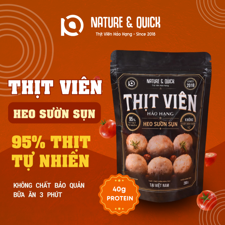 Thịt Viên Healthy Ăn Liền Nature Quick 95% Thịt Sạch - 50g Protein/Gói ...