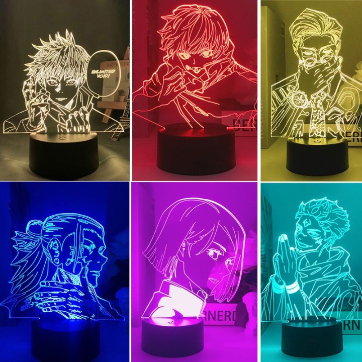 JUJUTSU KAISEN 3D Lamp Night Lights Anime USB Lighting LED Gojo Satoru ...
