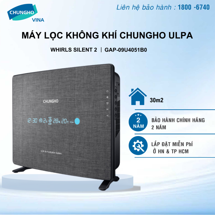 Máy lọc không khí ChungHo ULPA Whirls Silent 2 có chứng nhận loại bỏ ...