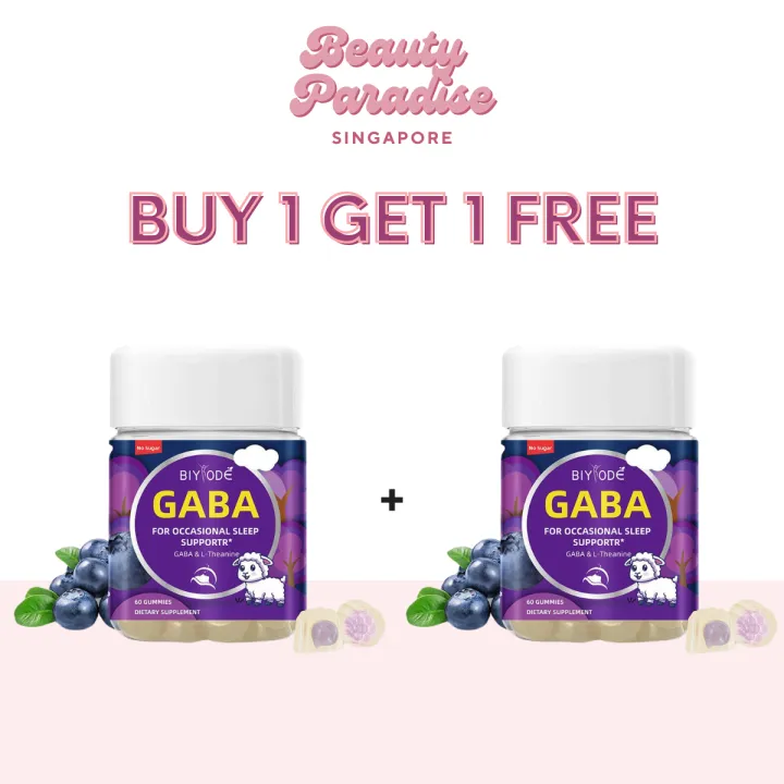 【Buy 1 Get 1 FREE】Upgraded Version BIYODE Gaba & L-Theanine Gummies (60 gummies) | Lazada Singapore