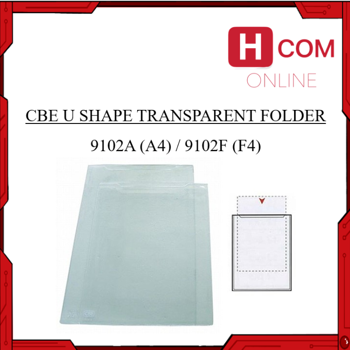 CBE U Shape 9102A (A4) / 9102F (F4) Transparent Folder | Lazada