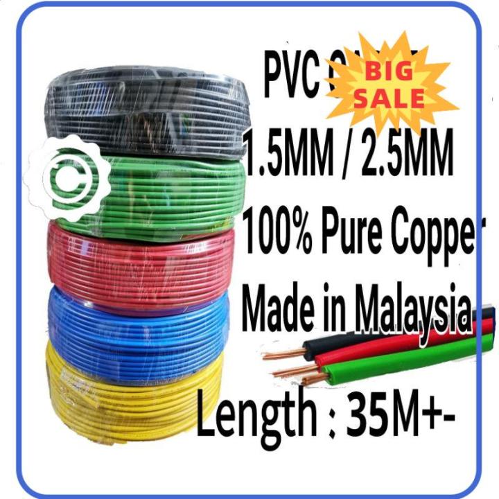 ⭐ [100% ORIGINAL] ⭐ READY STOCK 100 PURE COPPER 1.5mm 2.5mm PVC CABLE ...