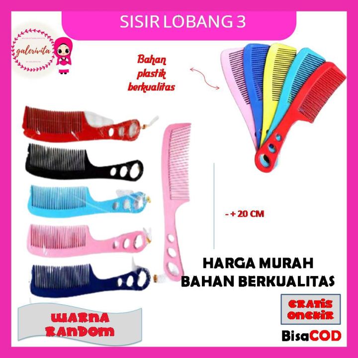 Sisir Plastik Besar Tiga Lubang / Sisir Rambut / Sisir Besar / Sisir ...