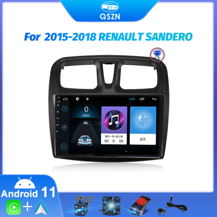 QSZN 9 Inches Car Radio Fascia Frame For RENAULT SANDERO LOGAN 2015-2018 2 Din Stereo Refitting ...