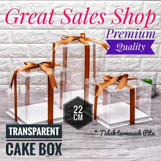 Cake Box Clear Dus Kue Bening Kotak kue Bening Transparan Mika PET 22 ...