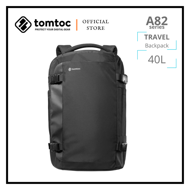 tomtoc A82 LAPTOP BACKPACK 40L FOR TRAVEL | BLACK | Lazada Singapore