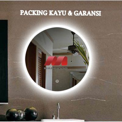 Cermin Kaca Mirror Led Bulat Aesthetic Tempel Dinding Polos Diameter 40 ...