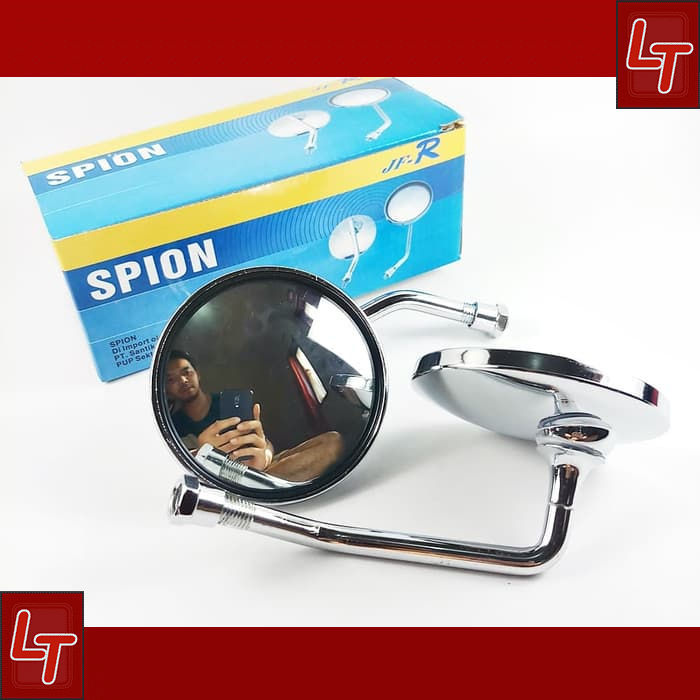 Spion Bulat Vespa Chrome Tiang Pendek Motor Honda Dan Yamaha | Lazada ...