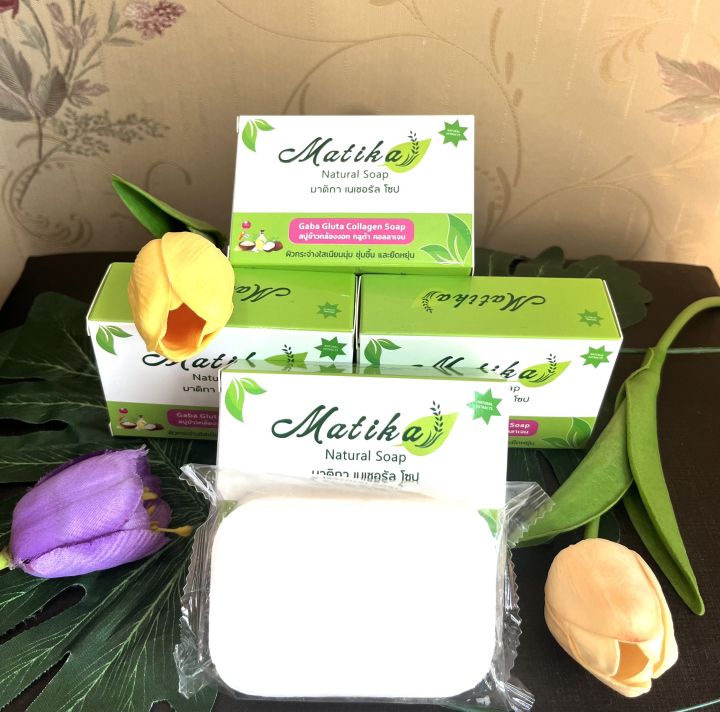 Matika Natural Soap/Gaba Gluta Collagen จัดชุด 4 ก้อน สบู่มาติกา สูตร ...
