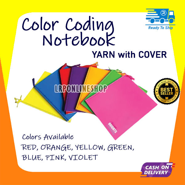Neon Notebook Yarn with COVER 80 leaves Color Coding | Sold per piece ...