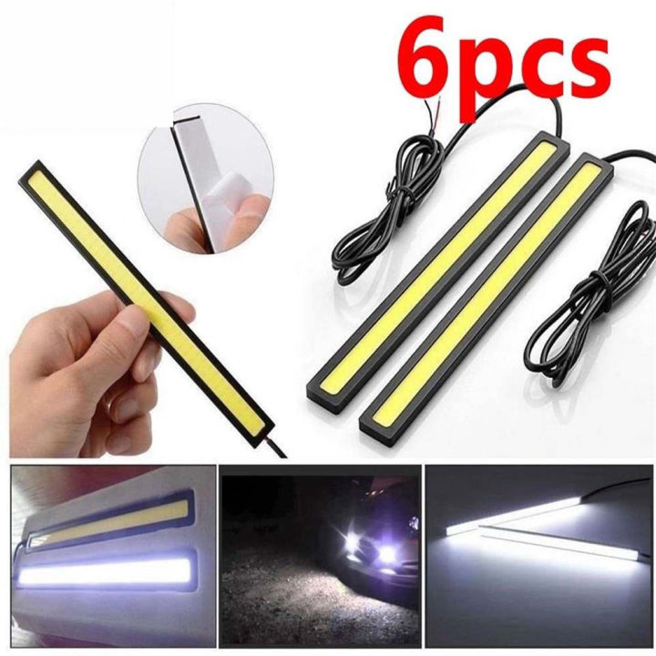 6Pcs 12V Waterproof White DRL LED Strip Lights Bars for Caravan Boat ...