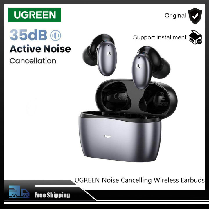 Original Ugreen Hybrid 35db Active Noise Cancelling Wireless Earbuds Bluetooth Earphones 6 Mics