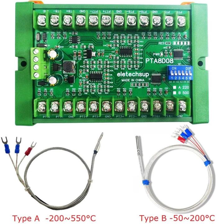 8 channel PT100 Thermocouple RTD RS485 Temperature Sensor Module Modbus ...