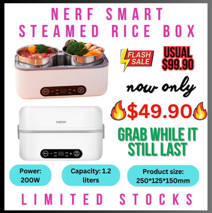 NERF Smart Steamed Rice Box Lunch Box steam meal | Lazada Singapore