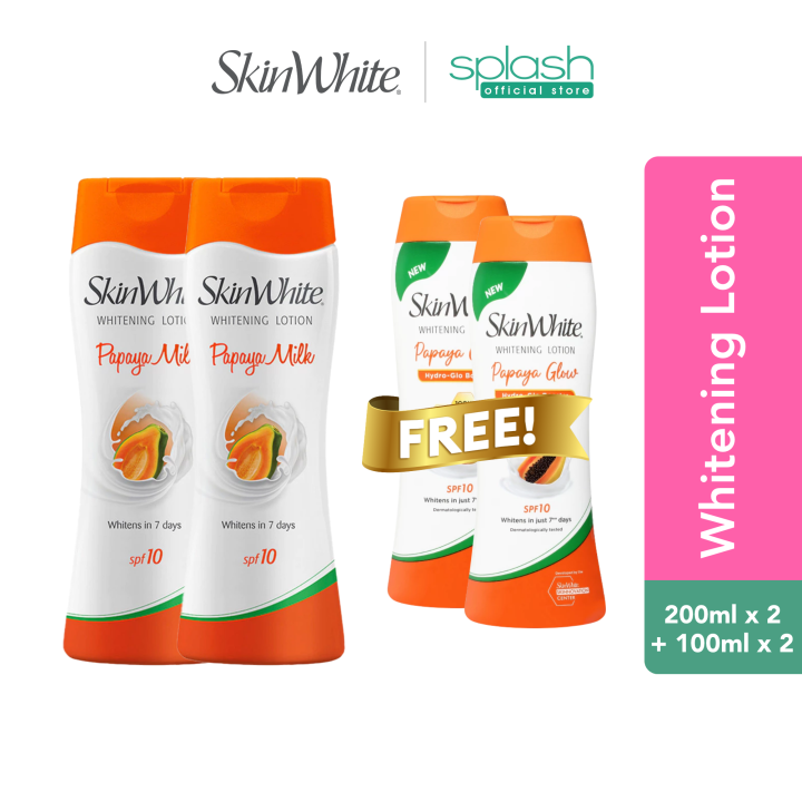Buy 2, Get 2 SkinWhite Papaya Glow Lotion 200ml + FREE 100ml | Lazada PH