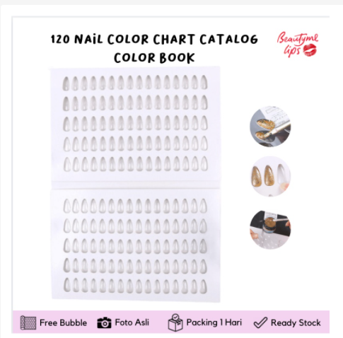 120 NAIL COLOR CHART CATALOG COLOR BOOK / NAIL BOOK DISPLAY 120 COLOR ...