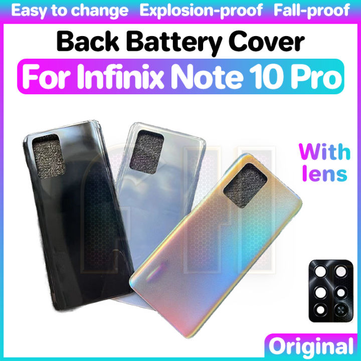 เคสกระจกฝาหลังปิดโทรศัพท์ด้านหลังสำหรับ Infinix Note 10 Pro X695หลัง ...
