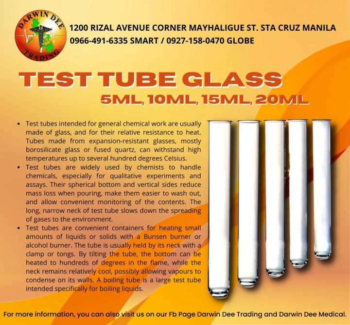 TEST TUBE GLASS (AVAILABLE IN SIZES) | Lazada PH