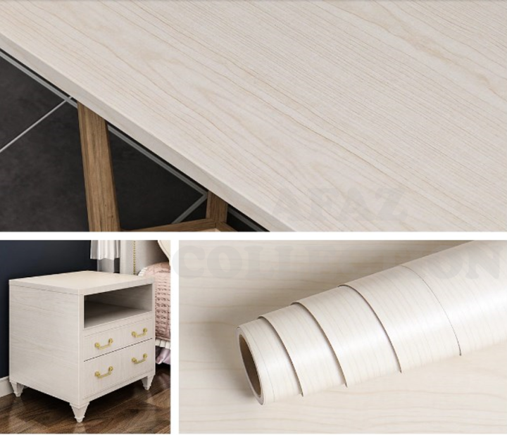 Cream White Pelapis Kayu Meja Lemari, Stiker kayu Meja Lemari, Motif ...