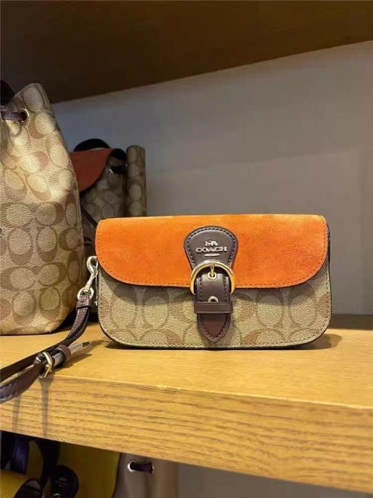 Original Coach Kleo Crossbody Bag In Signature Canvas C5620 - Khaki ...