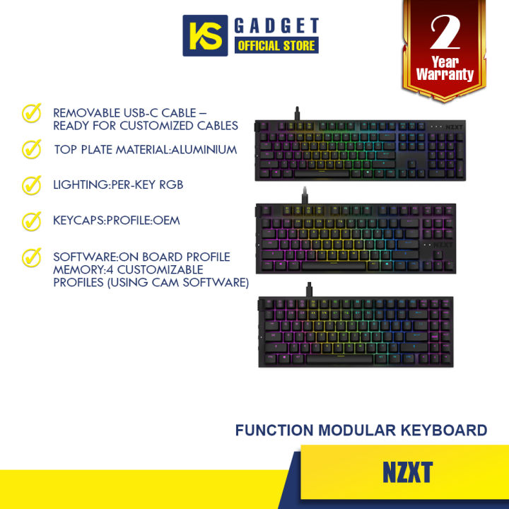 NZXT Function Modular Mechanical Keyboard (BLACK WHITE) | Lazada