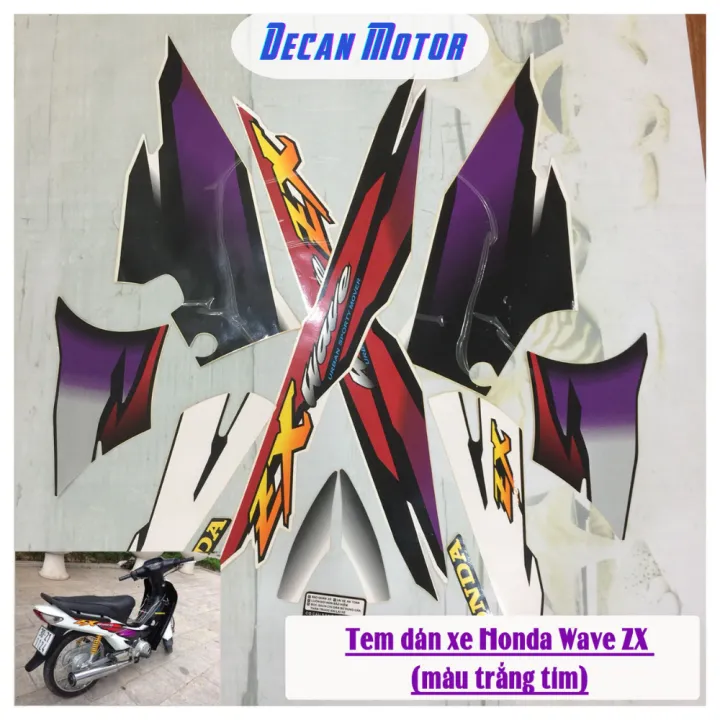 Tem dán xe máy wave ZX, tem xe wave ZX hàng chất lượng 3 lớp bền màu ...